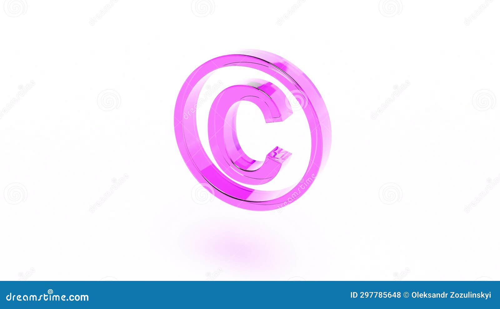 Color Glass Sign Copyright Isolated Intro 3d Stock Illustration ...
