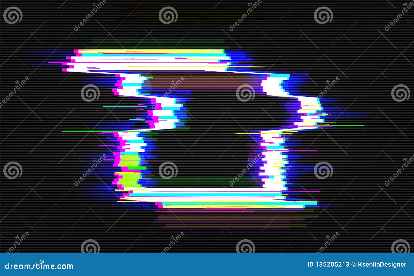 Color Glitch Frame. Distortion Effects for Advertising Stock Vector ...