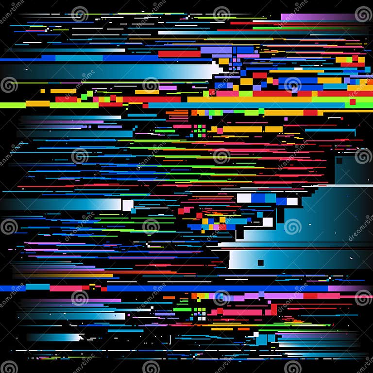 Color Glitch Screen. Display Distortion Error Noise Stock Illustration ...