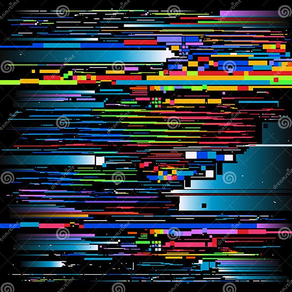 Color Glitch Screen. Display Distortion Error Noise Stock Illustration ...