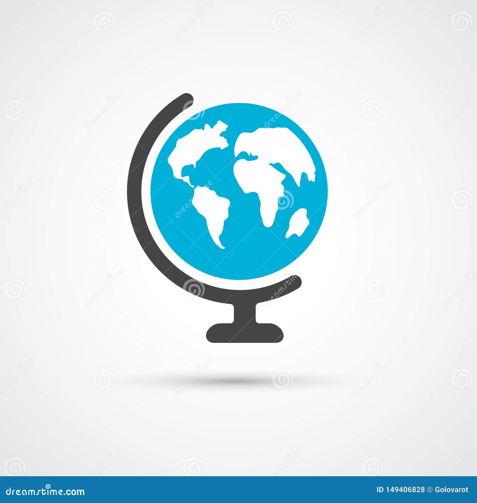 Color globe flat icon stock illustration. Illustration of educational ...