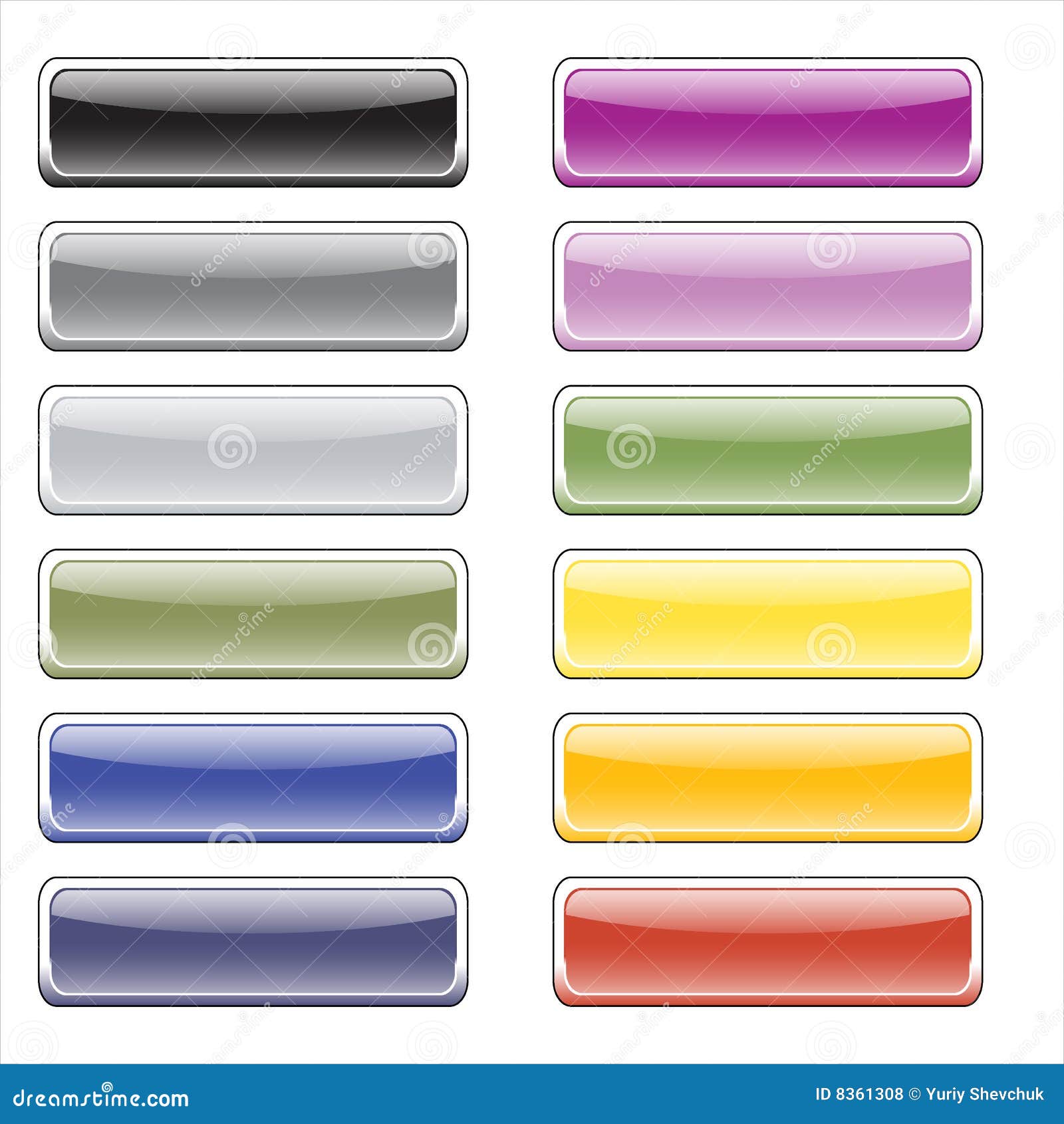 Color Glossy Buttons for the Web Stock Illustration - Illustration of ...