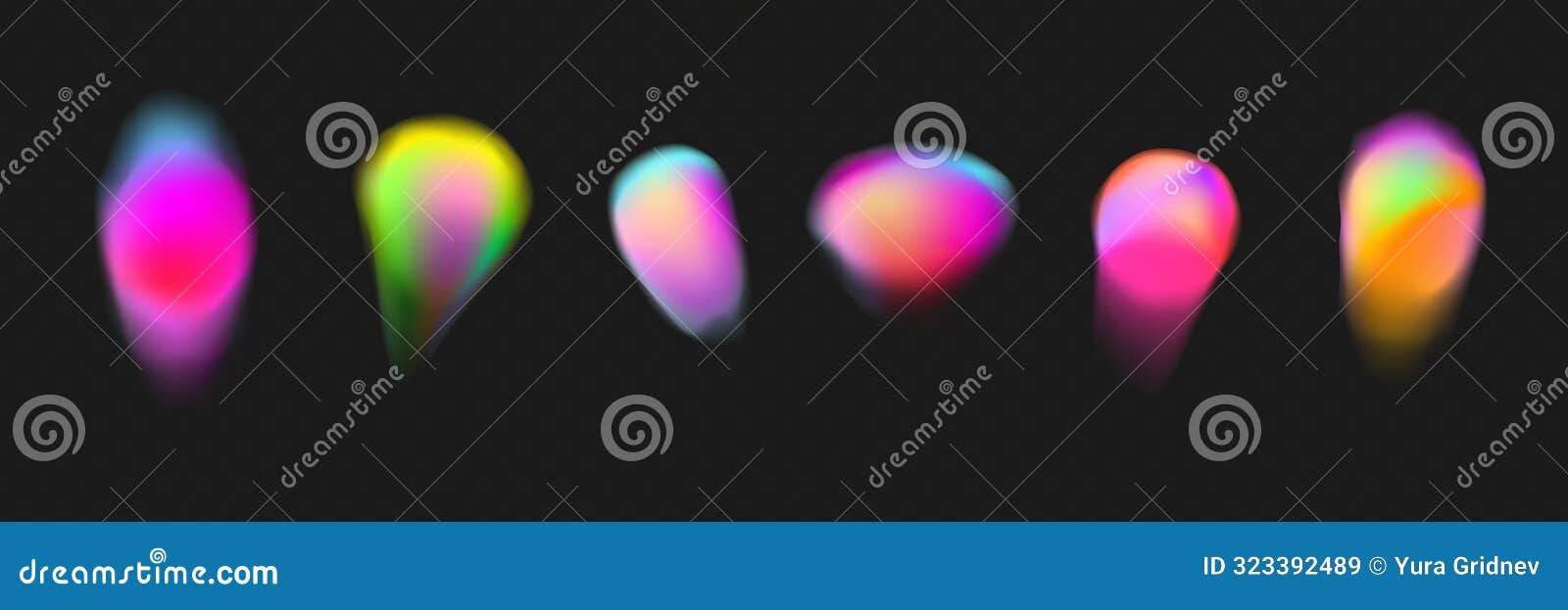 Color Gradient Circles, Abstract Neon Light Shape With Color Gradation ...