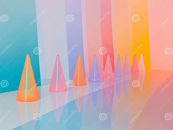 Color Gradient Cones with Abstract Background Stock Photo - Image of ...