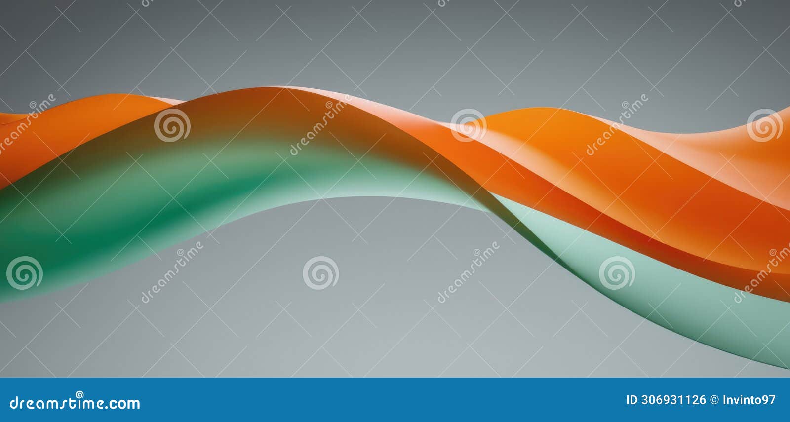 Color Gradient Flow of Green and Orange. Volumetric Gradient Shapes ...
