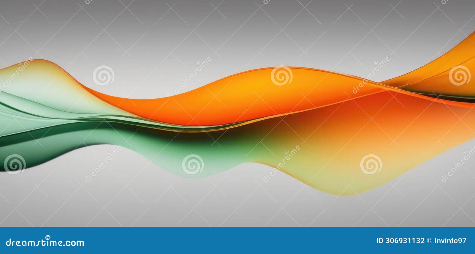 Color Gradient Flow of Green and Orange. Volumetric Gradient Shapes ...