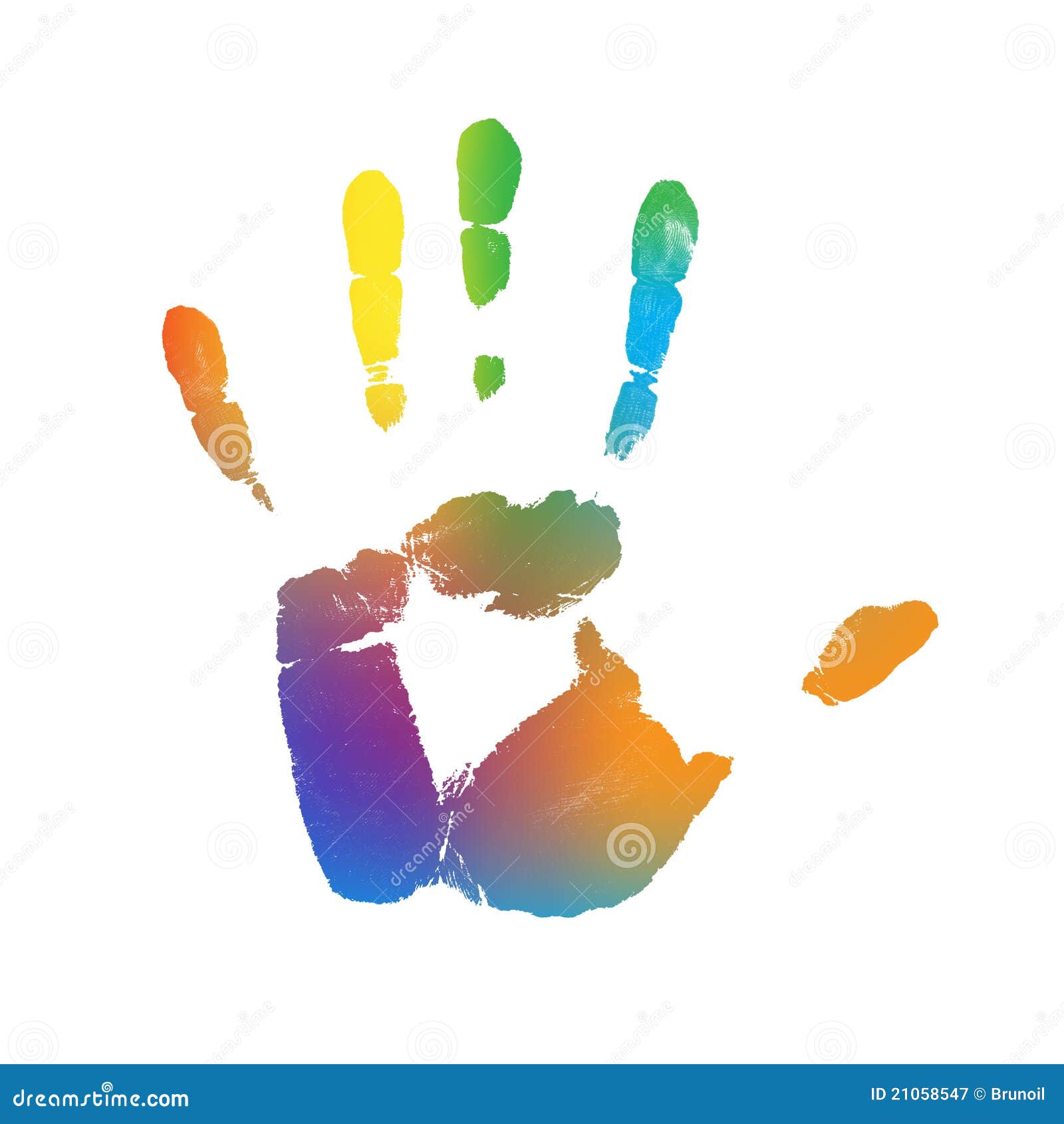 Color Gradient Hand Print stock illustration. Illustration of hands ...