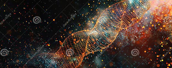 Color Gradient of Human DNA Molecule Strands on Black Abstract ...