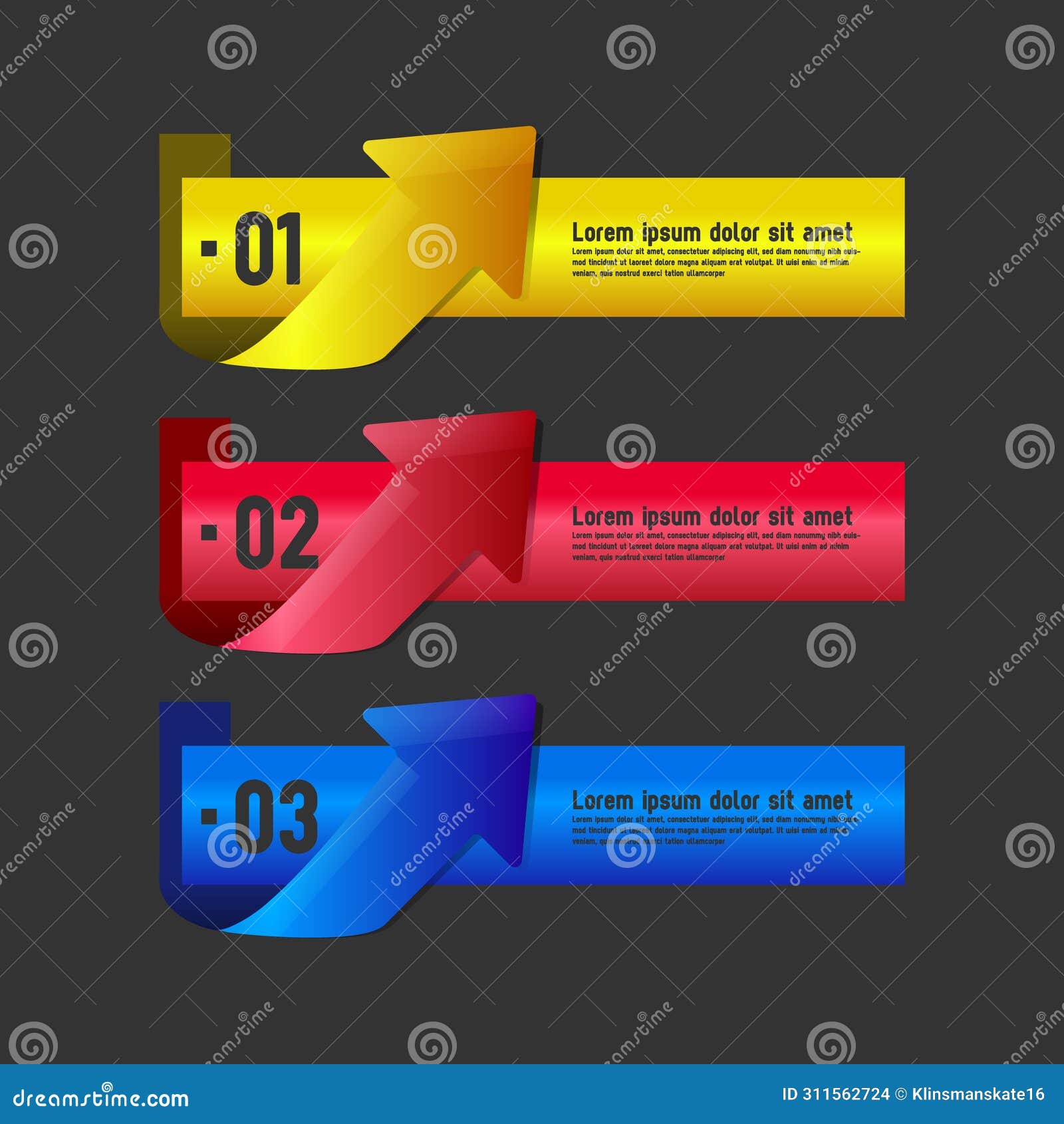 Color Gradient Labels Banner Infographic Template Vector Stock Vector ...