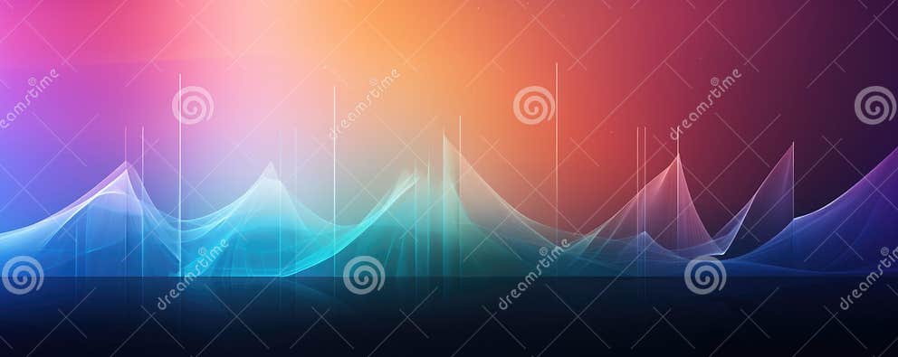 Color Gradient Rainbow Background with Lines and Abstract Plots and ...