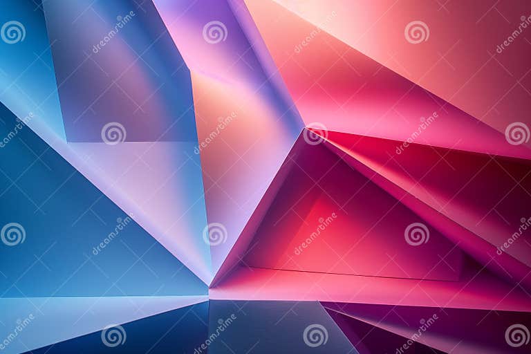 Color Gradient Triangle Polygon with Angled Folds and Shadows Stock ...
