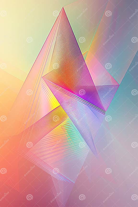 Color Gradient Triangle Polygon with Angled Folds and Shadows Stock ...
