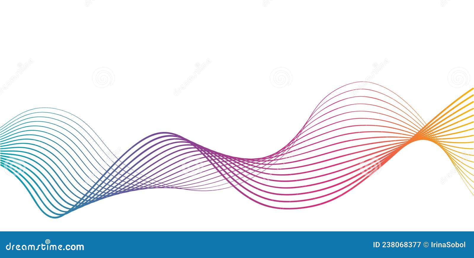 Color Gradient Wave on White Background, Copy Space Stock Illustration ...