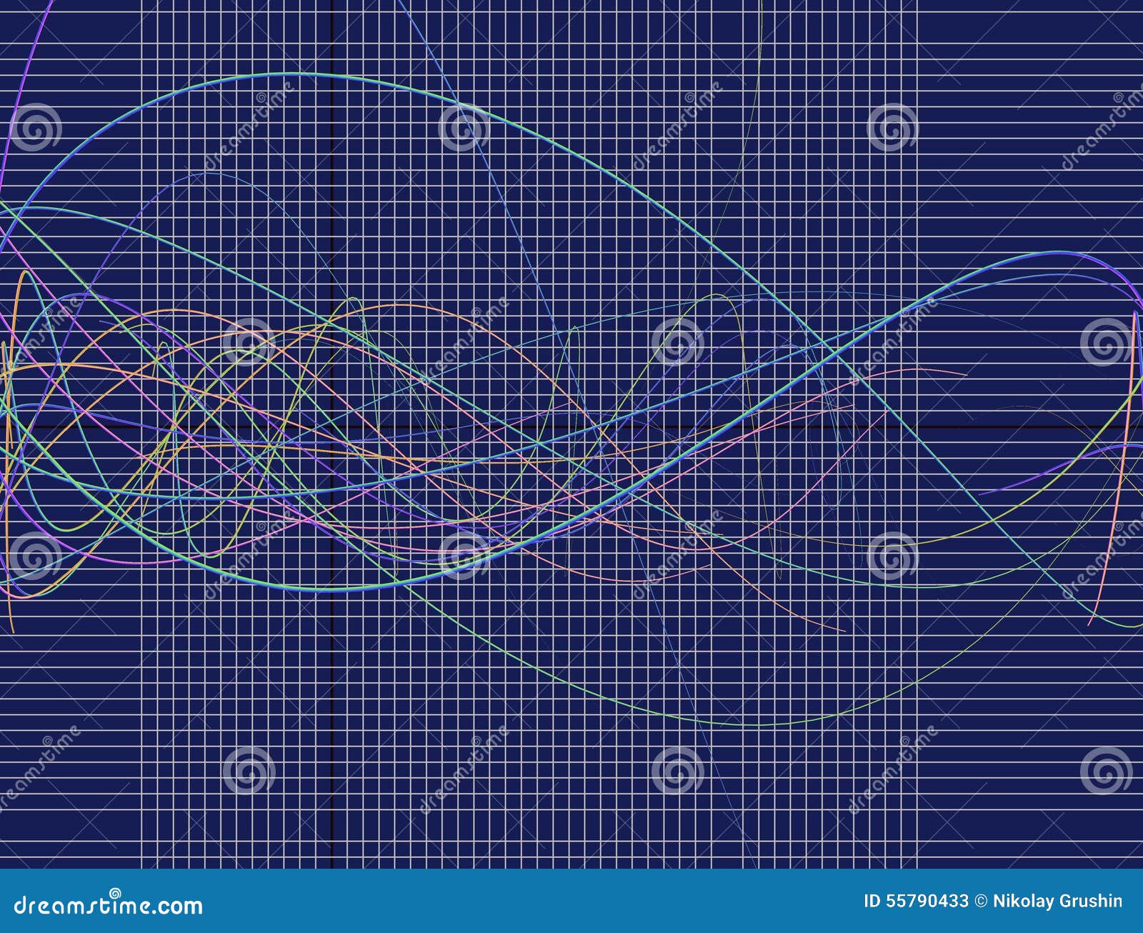 Color Graphics on a Blue Background Stock Illustration - Illustration ...