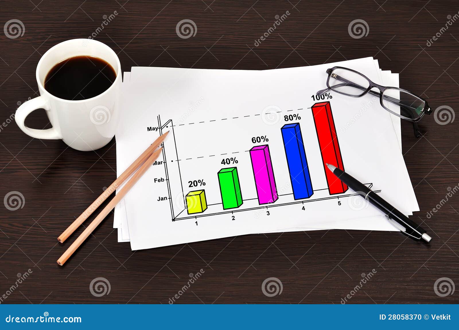 Color growth chart stock photo. Image of paper, diagram - 28058370