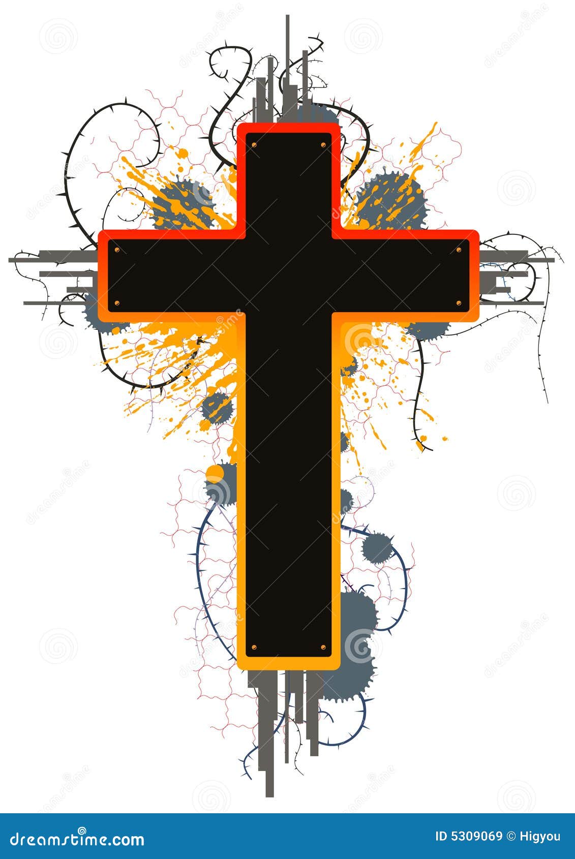 Color Grunge Cross stock vector. Illustration of grunge - 5309069
