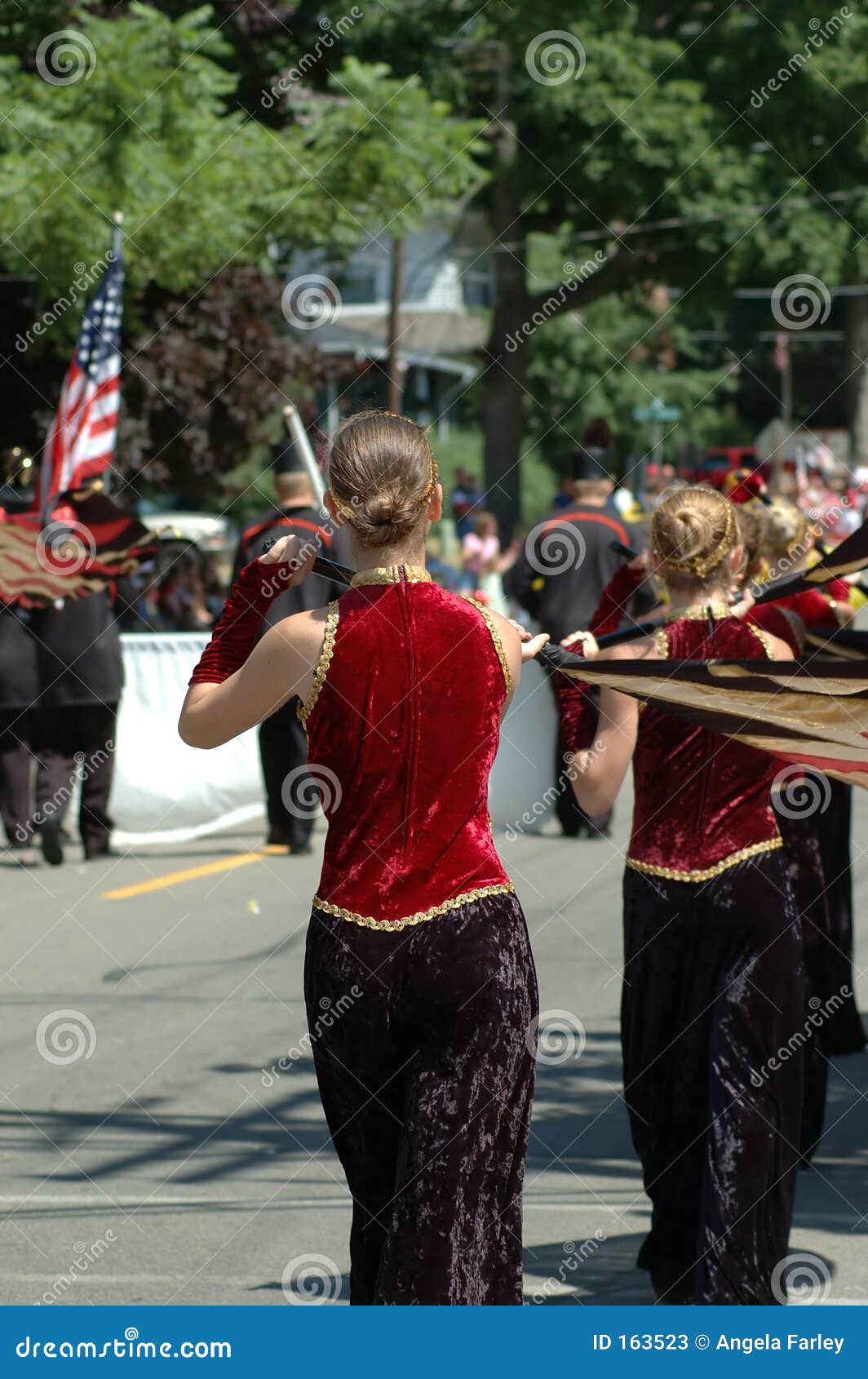 Color Guard Flaggers editorial stock photo. Image of twirl - 163523