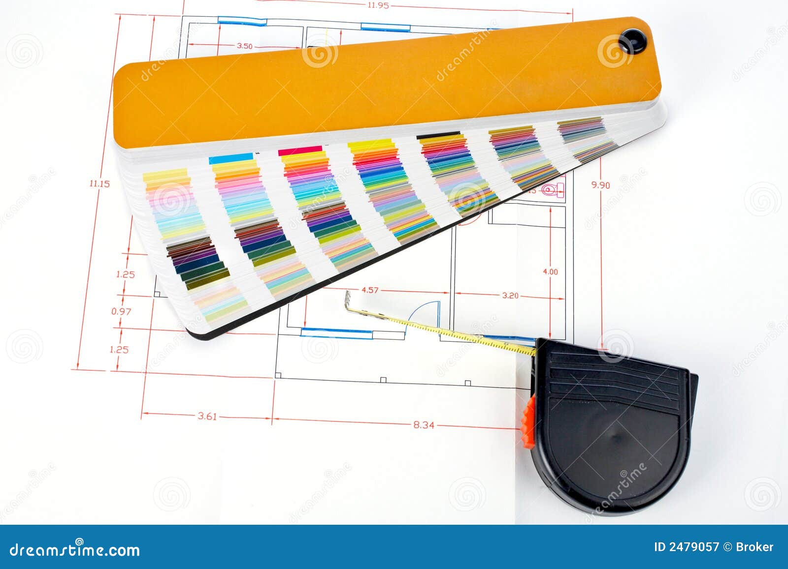 Color Guide and Measuring Tape Stock Image - Image of measurements ...