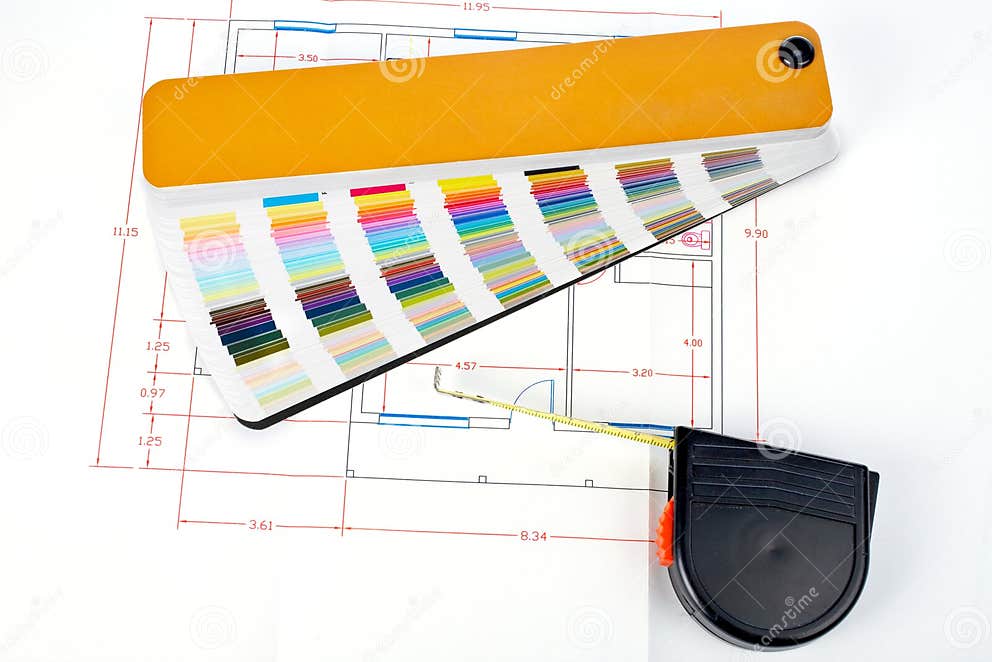 Color Guide and Measuring Tape Stock Image - Image of measurements ...