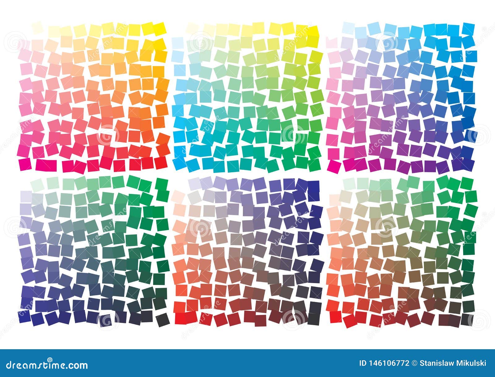 Vector Color Palette on A4 Format. Details Chaotically Scattered Stock ...