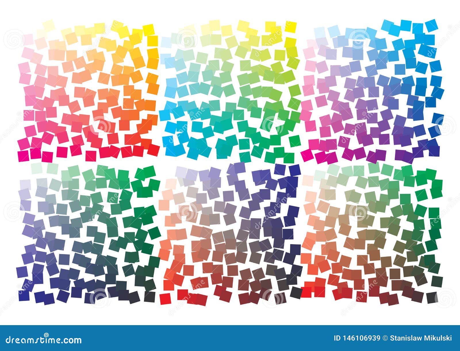 Vector Color Palette On A4 Format. Details Chaotically Scattered ...