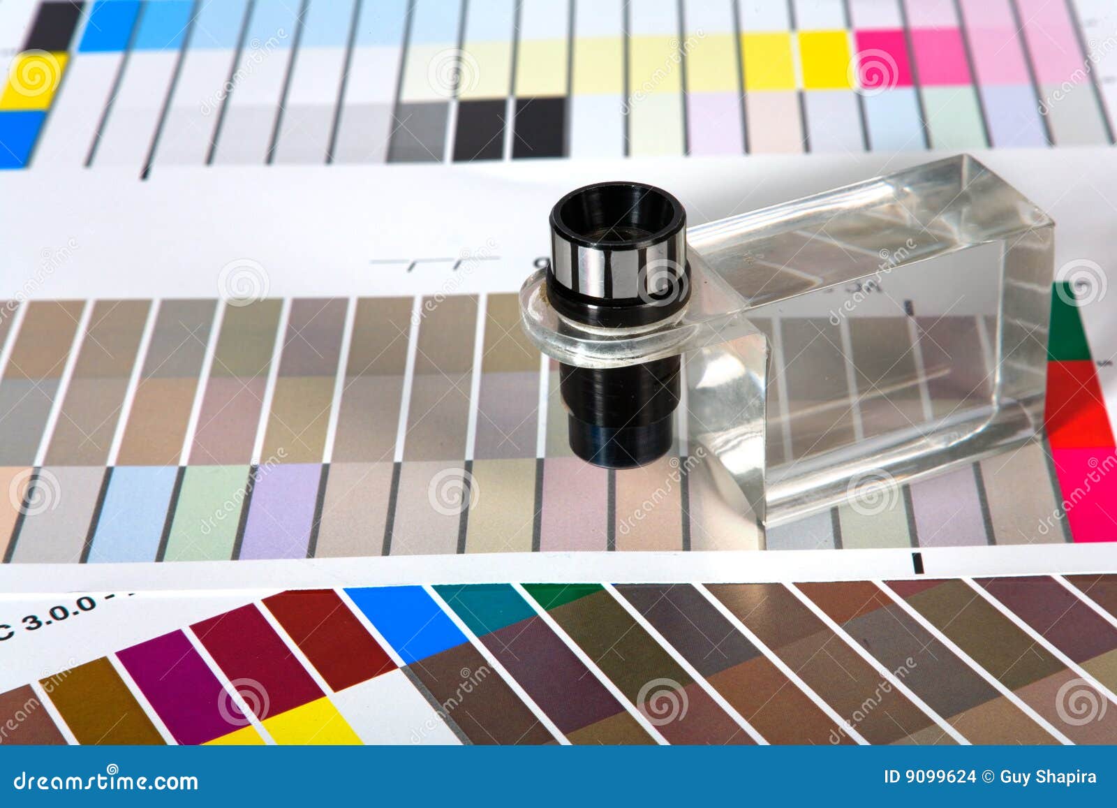 Color Guides with Magnifying Glass Stock Photo - Image of offset ...