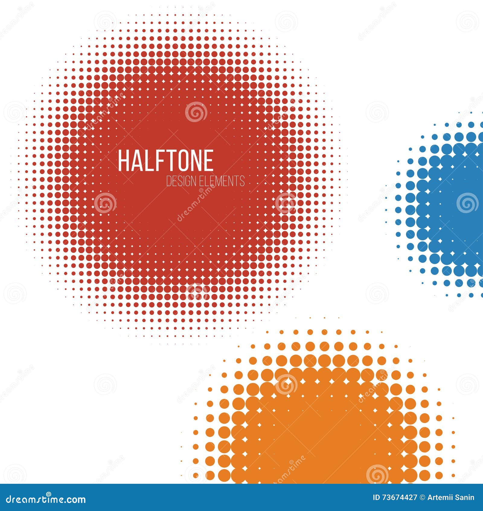 Color Halftone Design Elements Stock Illustration - Illustration of ...