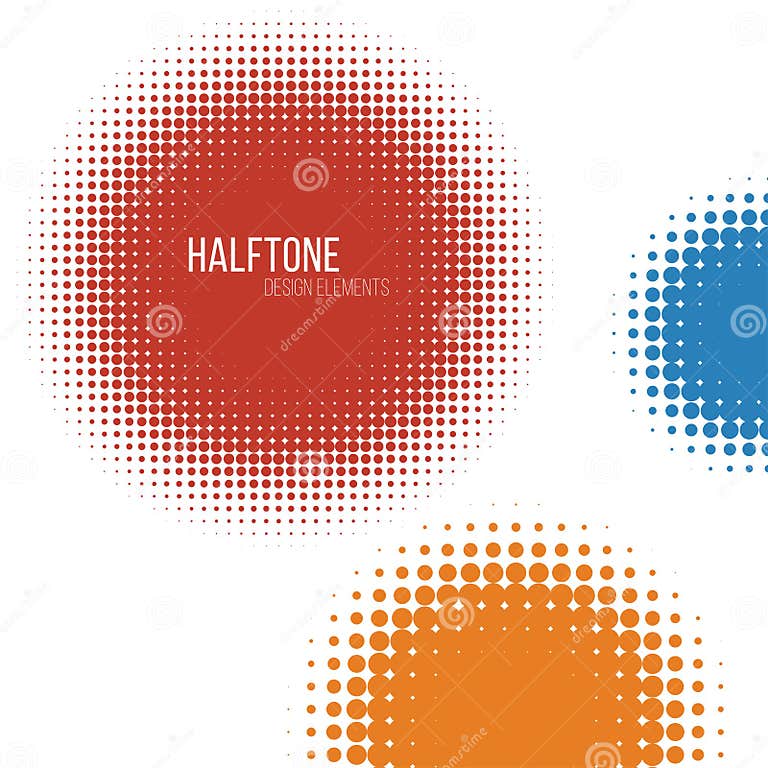 Color Halftone Design Elements Stock Illustration - Illustration of ...
