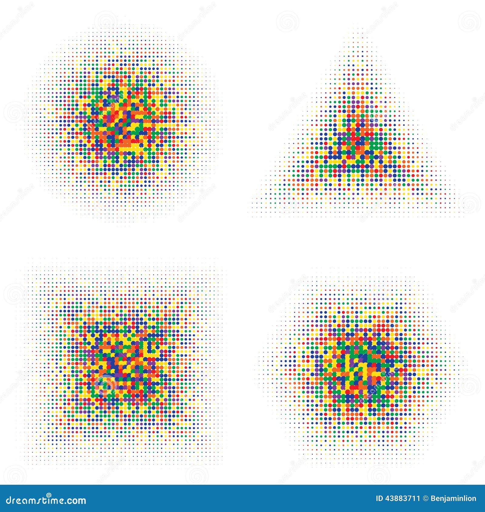 Color Halftone Shapes stock illustration. Illustration of modern - 43883711