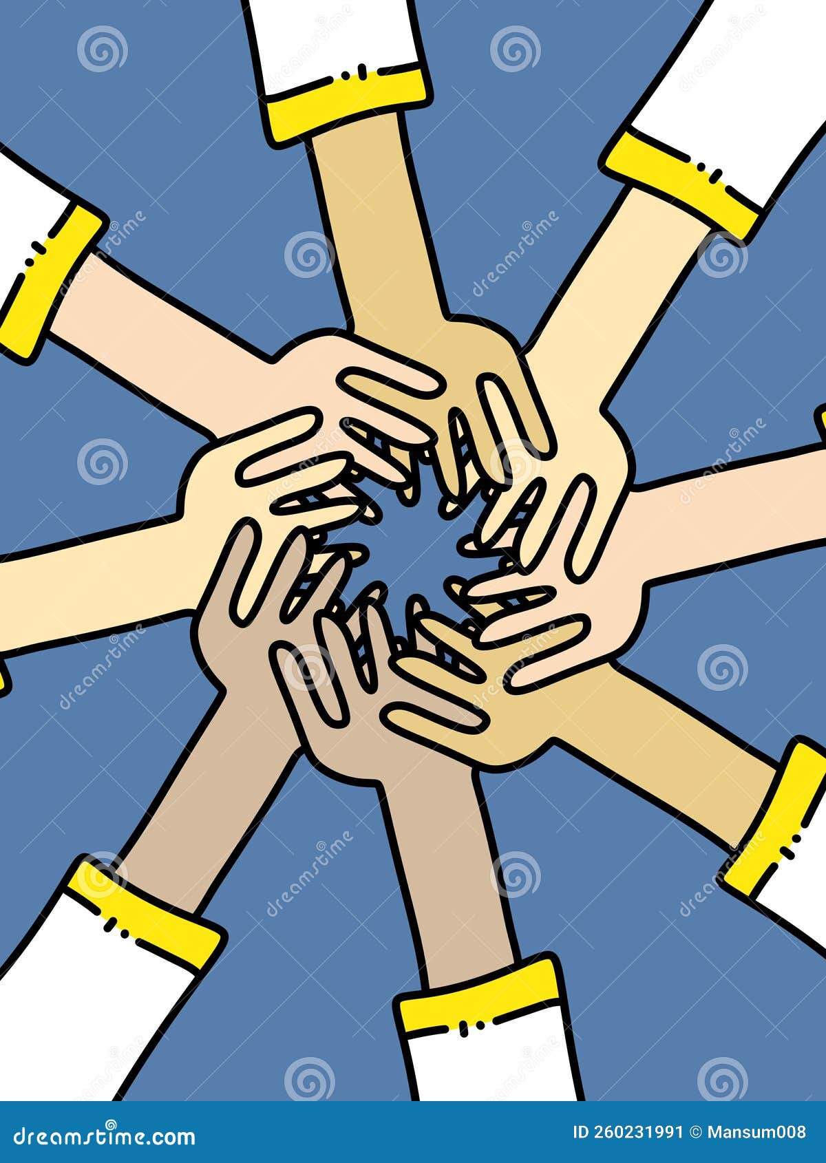 Color of hand cartoon stock illustration. Illustration of body - 260231991