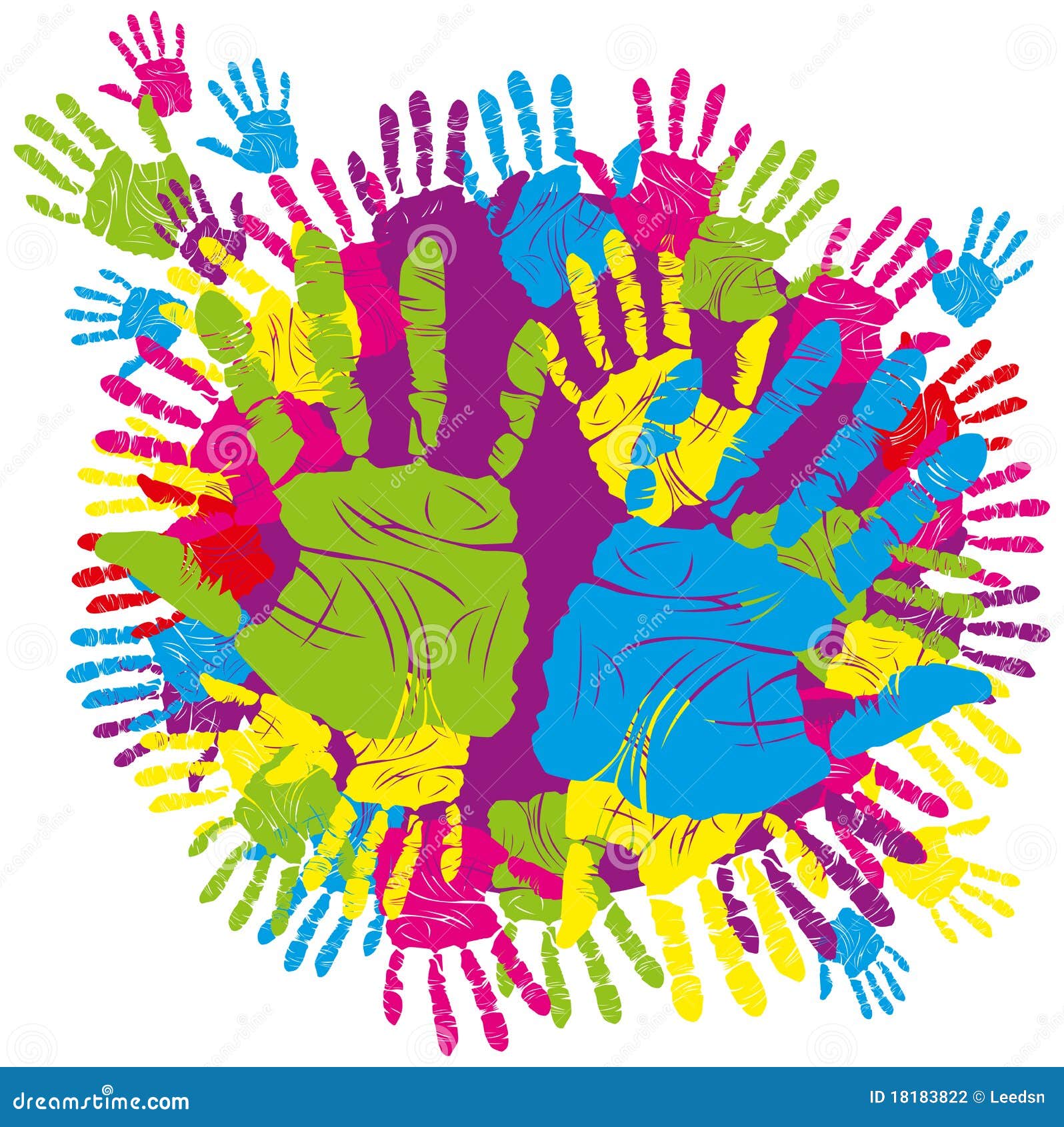 Color hand print stock vector. Illustration of handmade - 18183822