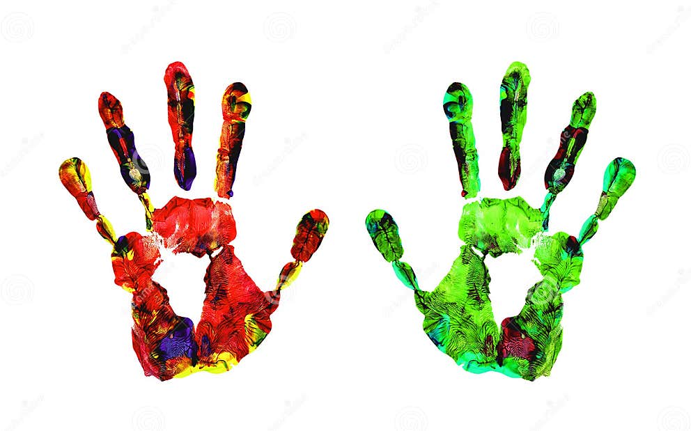 Color hand prints isolated stock photo. Image of fingerprint - 25400606