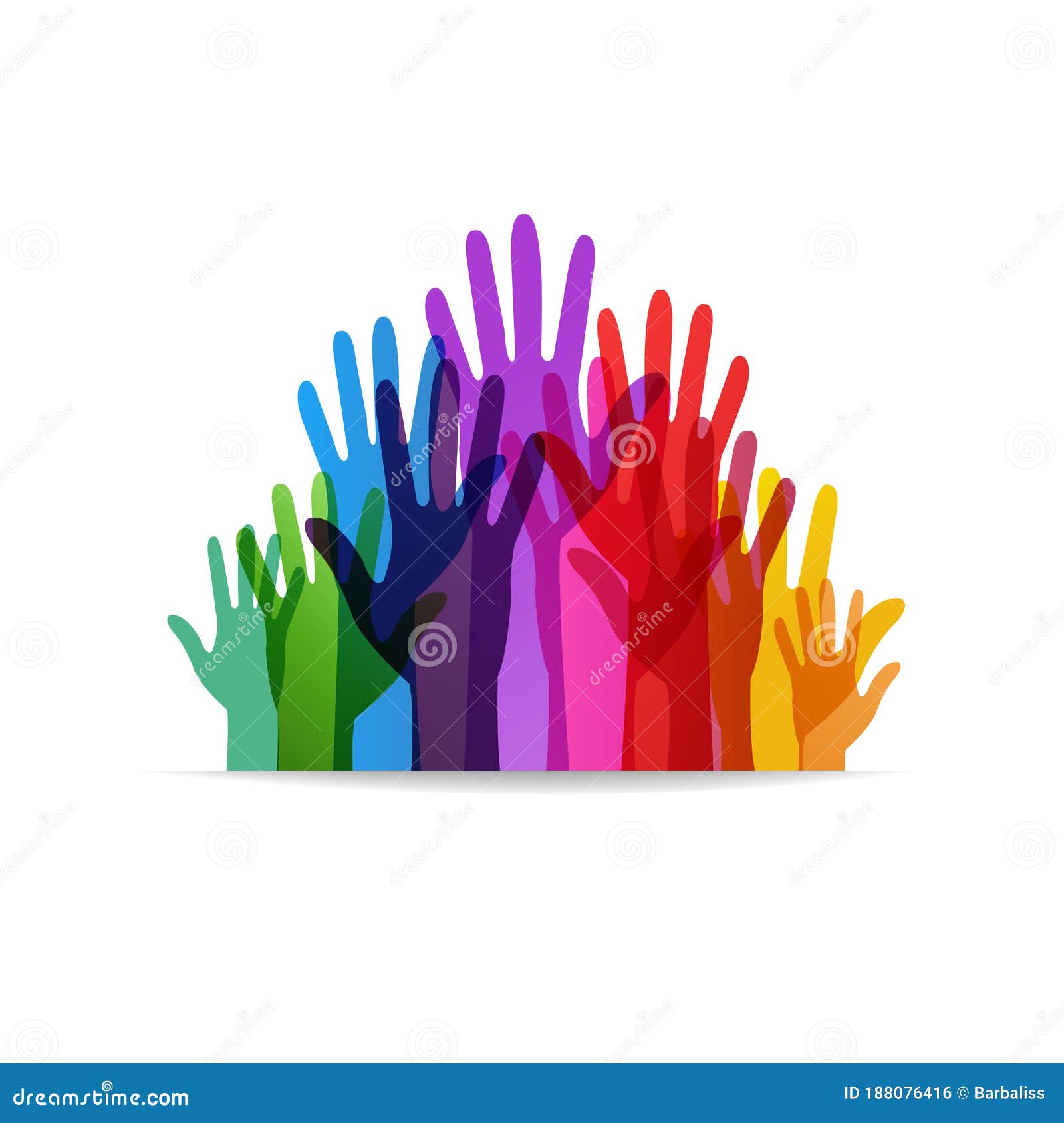 Color Hand Symbols Isolated White Background Stock Vector ...