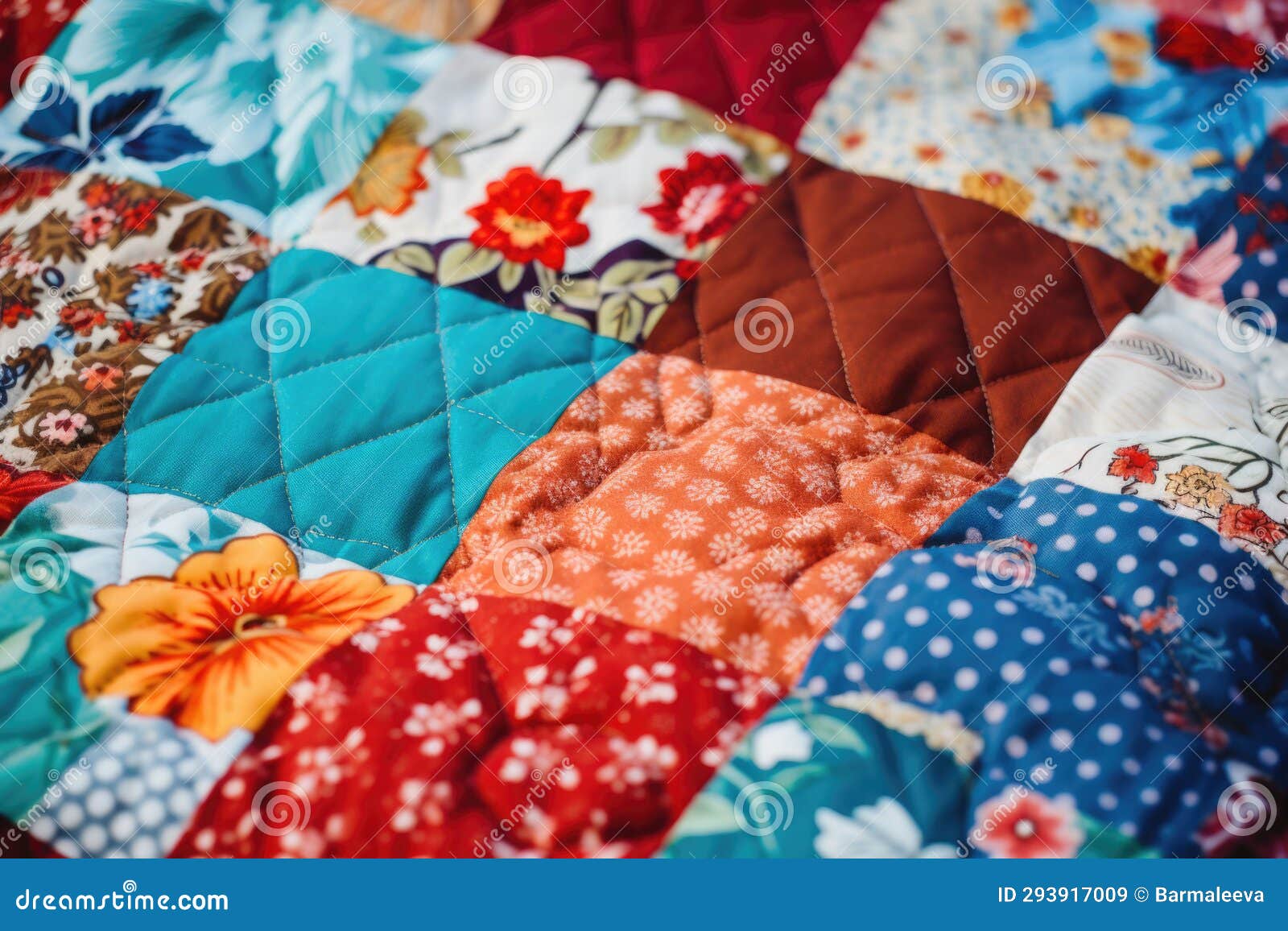 Color Handmade Blanket in Style Patchwork. Patchwork Quilt Stock Illustration - Illustration of ...