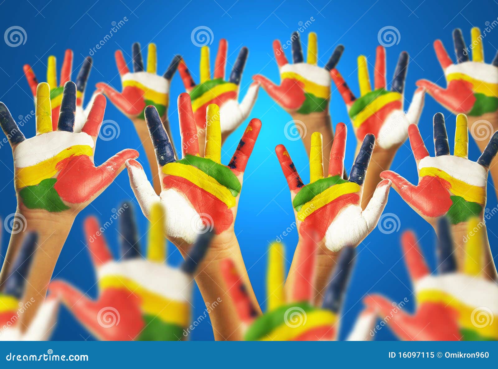 Color hands stock image. Image of group, wave, child - 16097115
