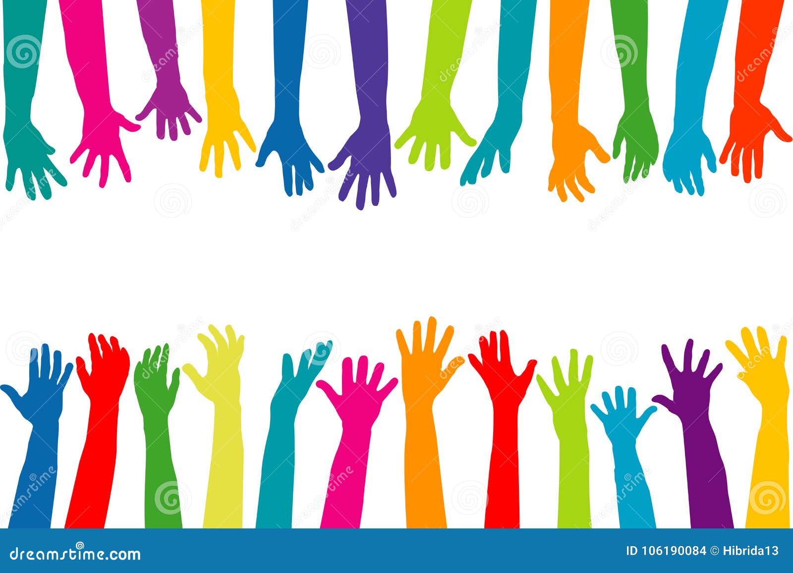 Color hands silhouettes stock vector. Illustration of icon - 106190084