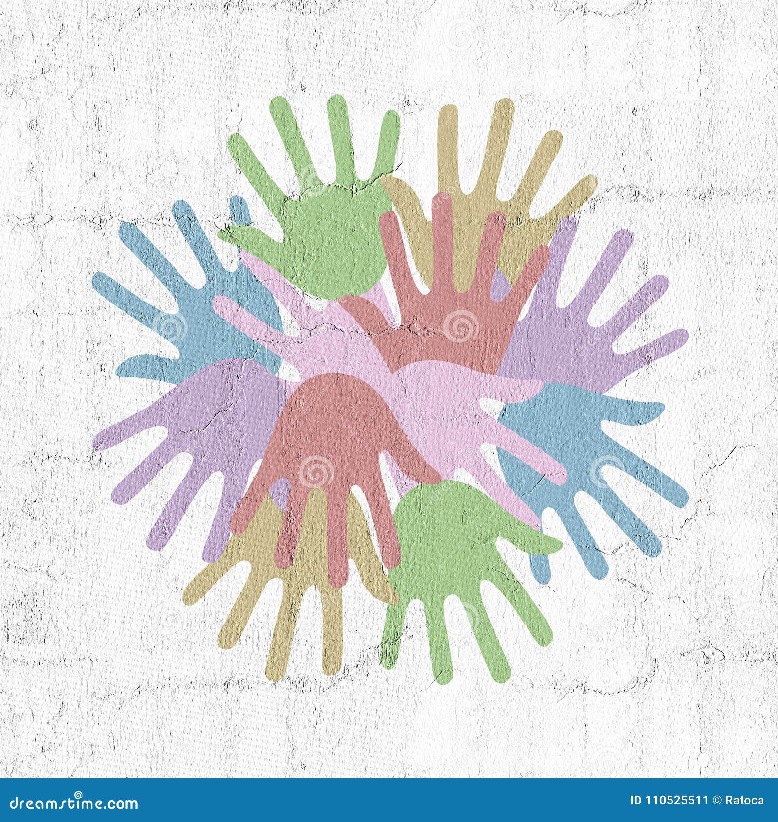 Color hands symbol stock illustration. Illustration of isolated - 110525511