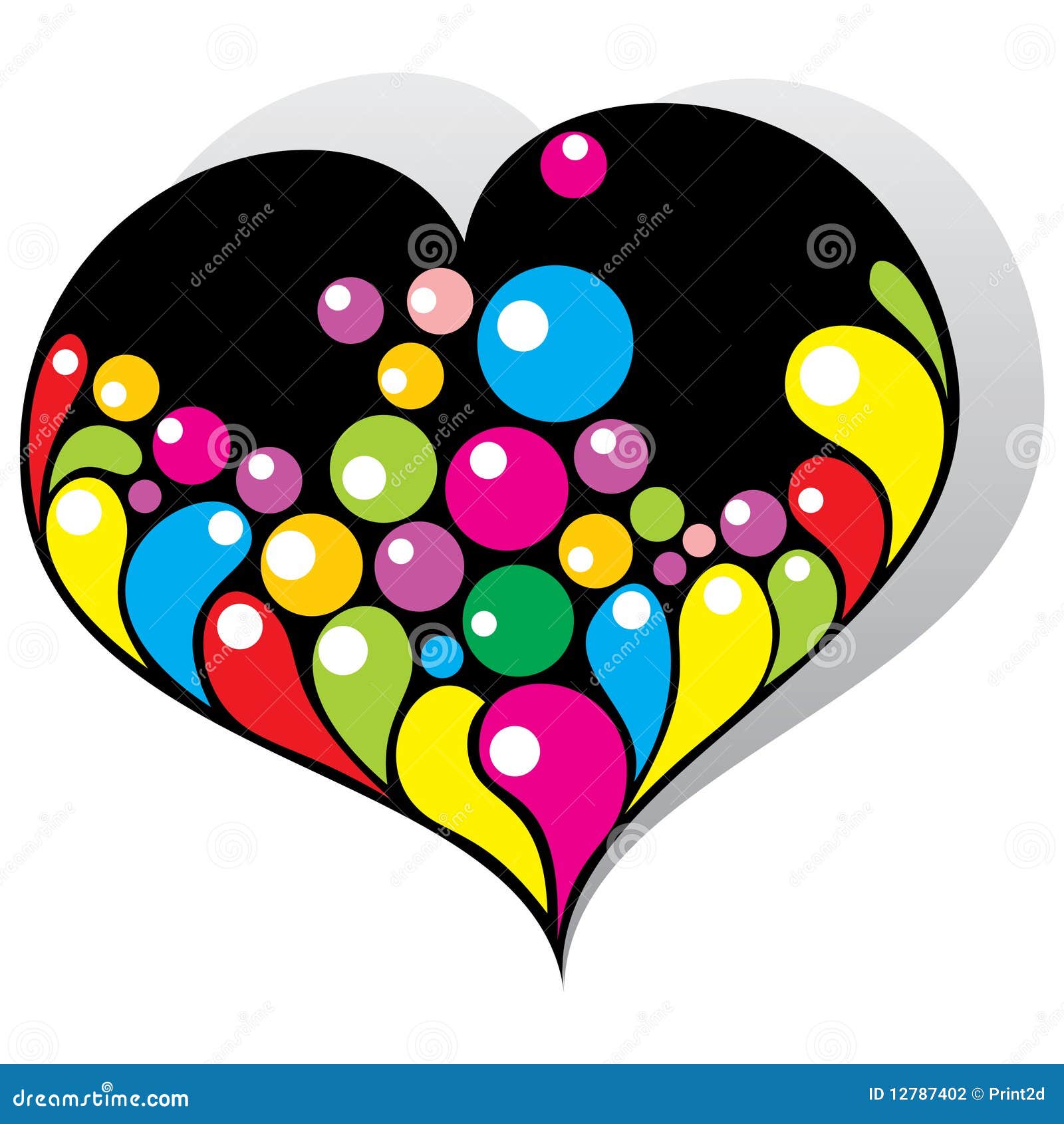 Color heart stock vector. Illustration of isolated, decorative - 12787402