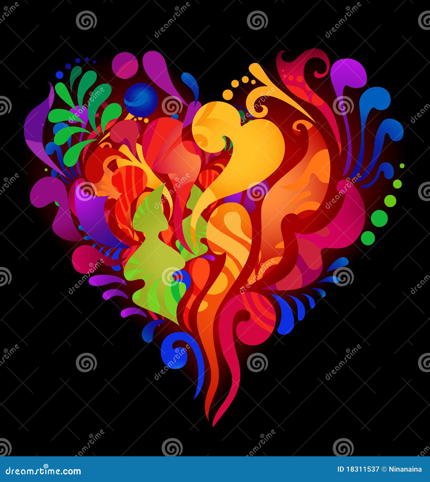 Color heart stock vector. Illustration of decoration - 18311537