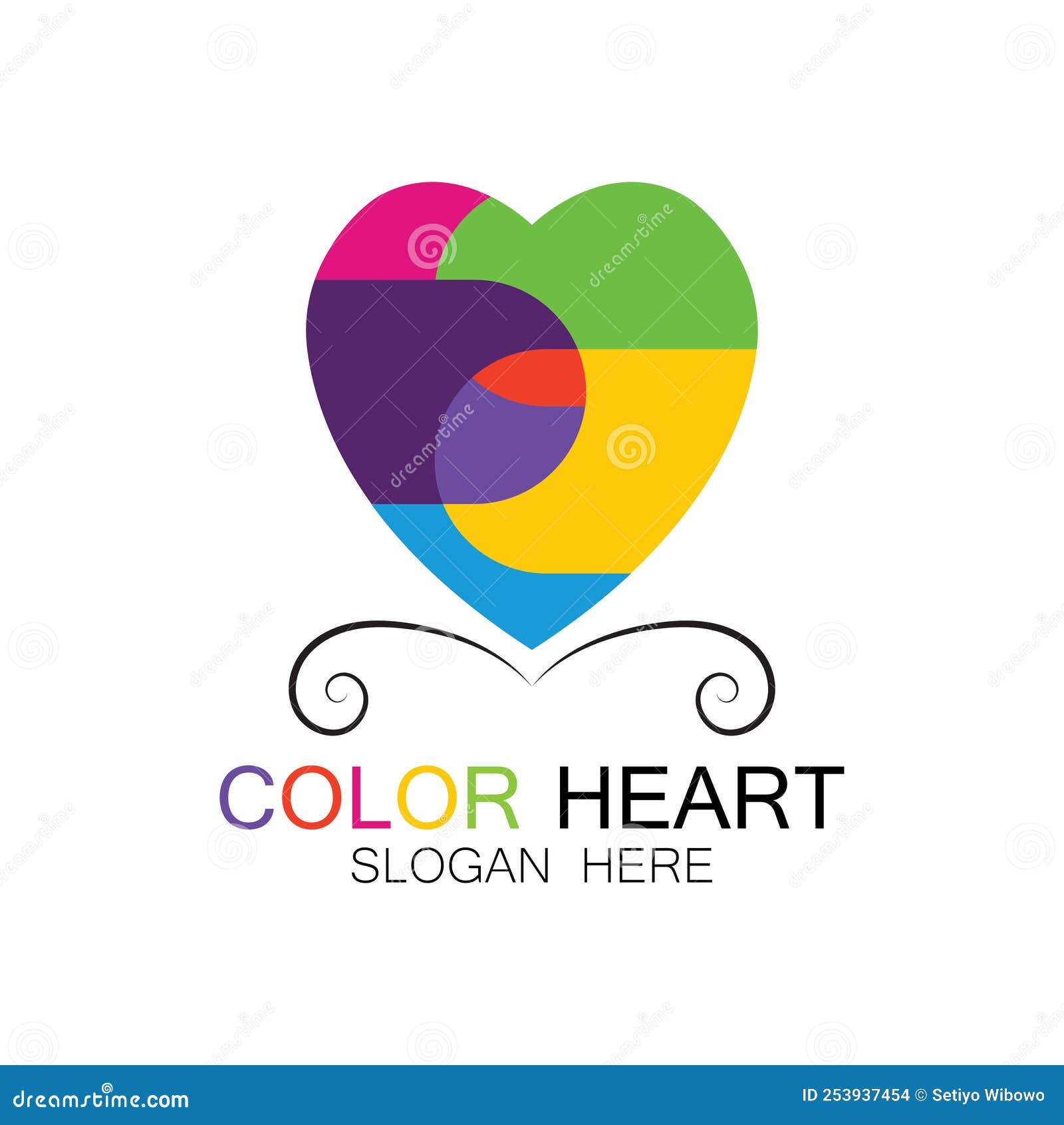 COLOR HEART VECTOR ICON ILLUSTRATION Stock Vector - Illustration of ...