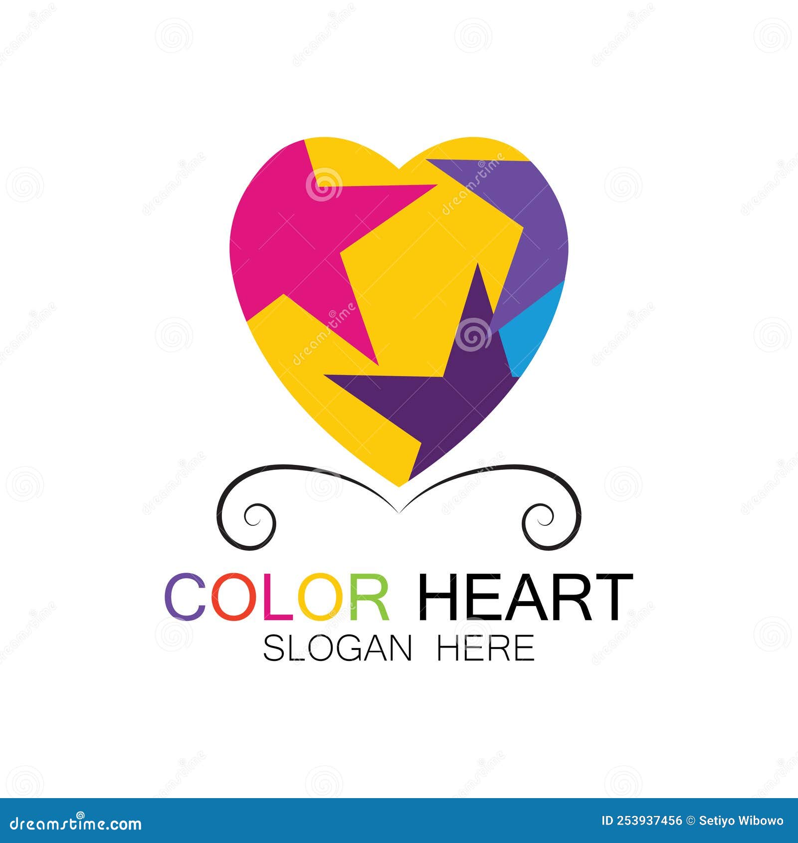 COLOR HEART VECTOR ICON ILLUSTRATION Stock Vector - Illustration of ...
