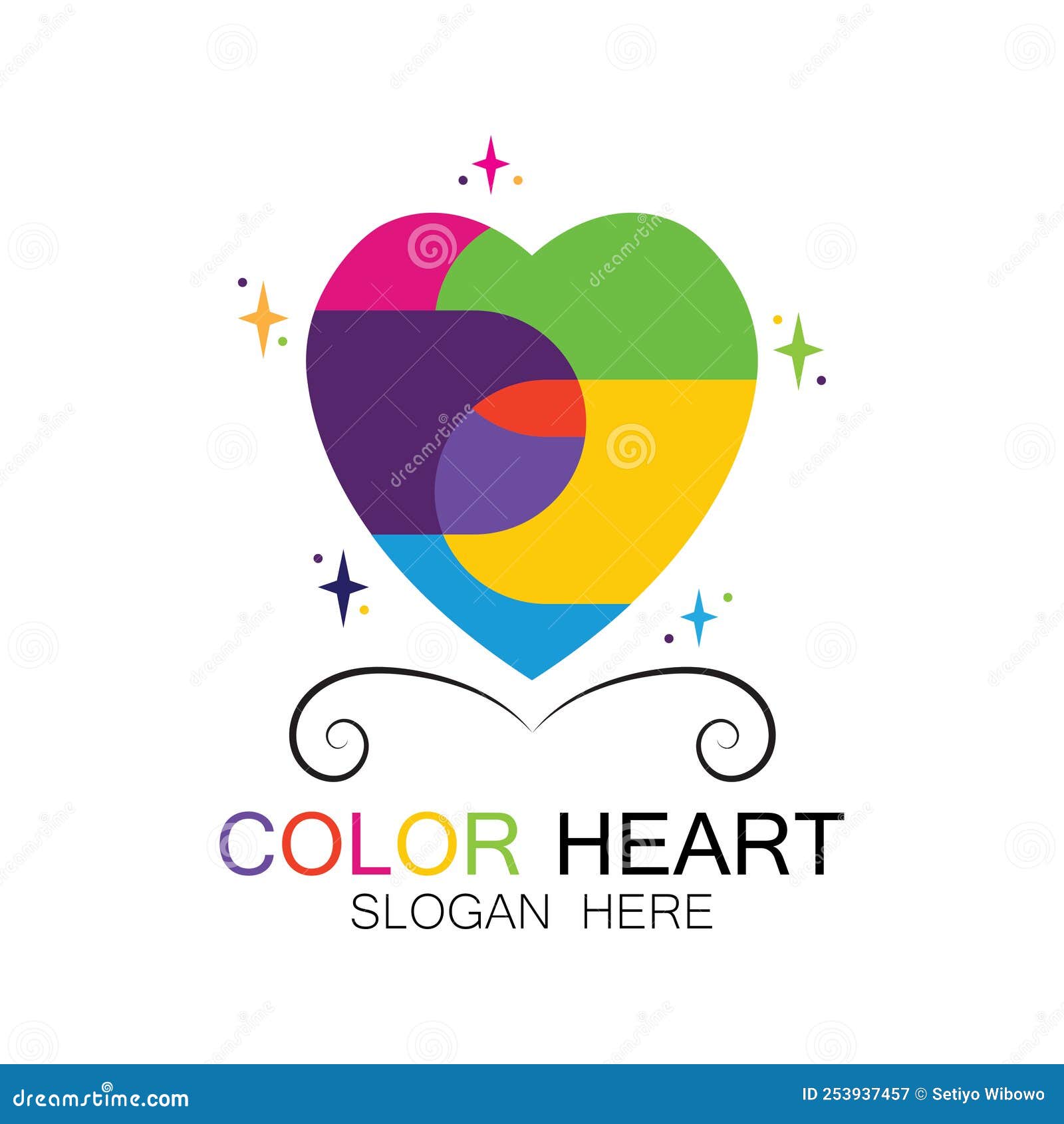 COLOR HEART VECTOR ICON ILLUSTRATION Stock Vector - Illustration of ...