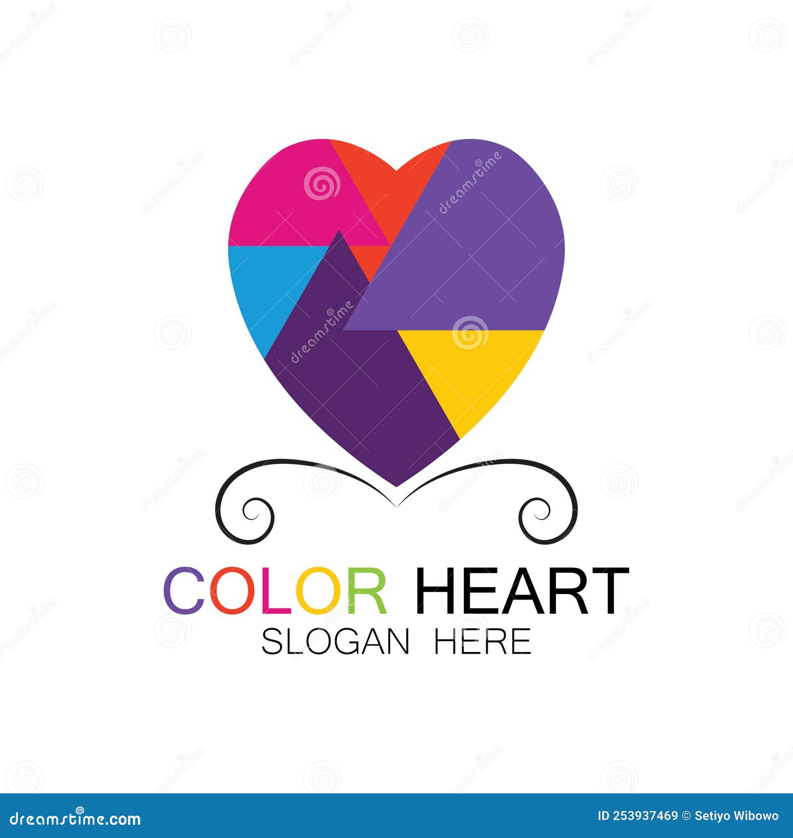 COLOR HEART VECTOR ICON ILLUSTRATION Stock Vector - Illustration of ...