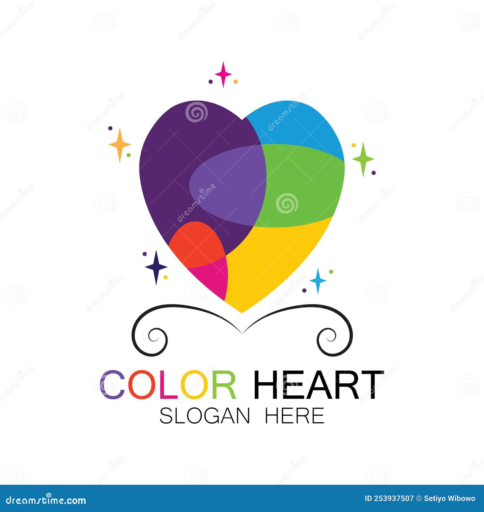 COLOR HEART VECTOR ICON ILLUSTRATION Stock Vector - Illustration of ...