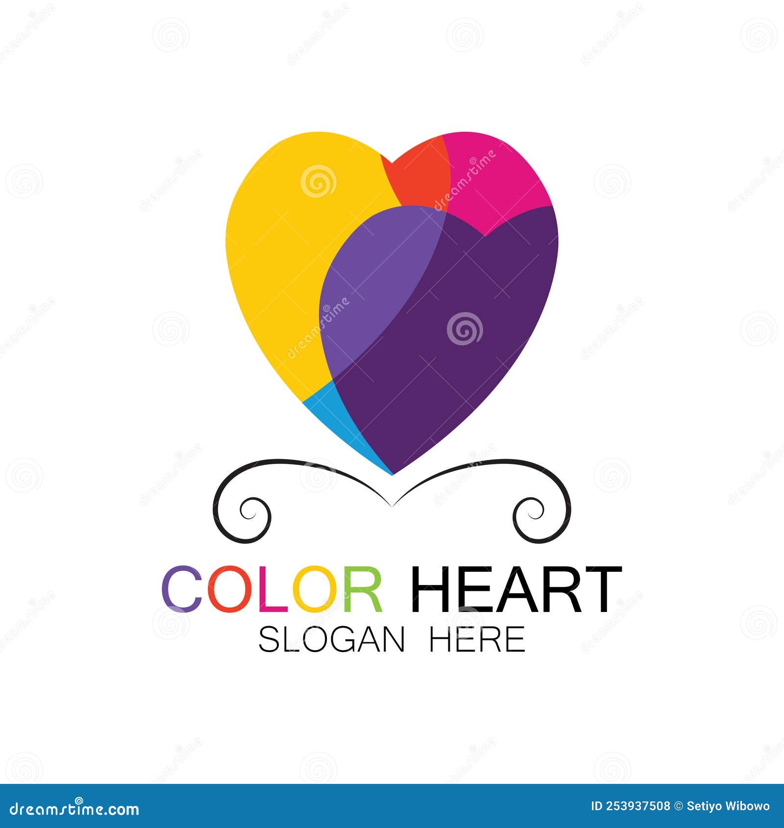 COLOR HEART VECTOR ICON ILLUSTRATION Stock Vector - Illustration of ...