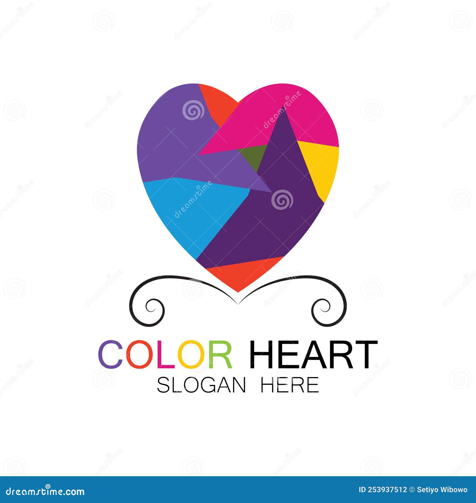 COLOR HEART VECTOR ICON ILLUSTRATION Stock Vector - Illustration of ...