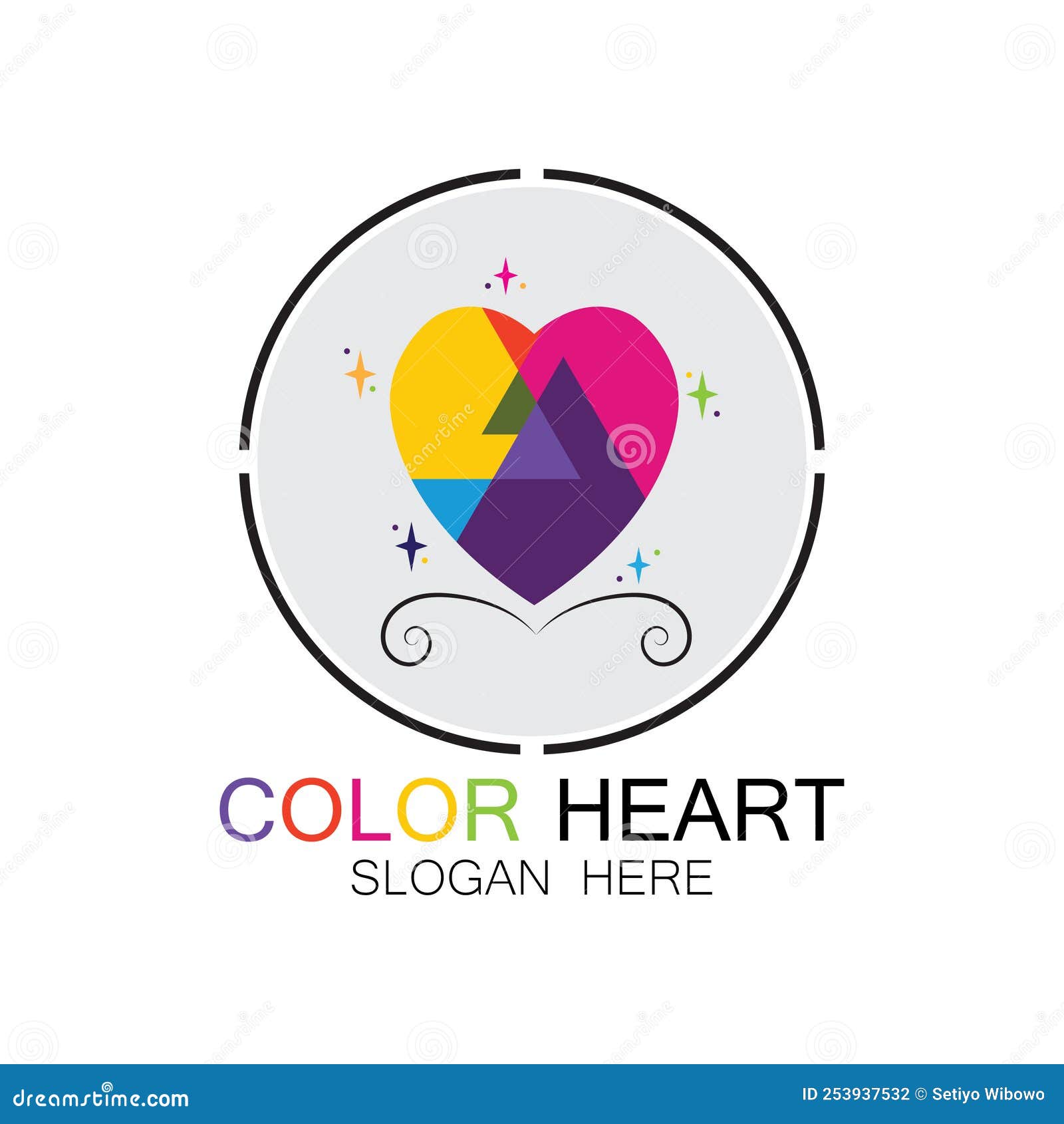 COLOR HEART VECTOR ICON ILLUSTRATION Stock Vector - Illustration of ...