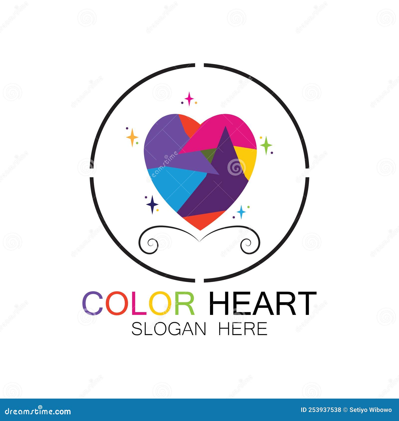 COLOR HEART VECTOR ICON ILLUSTRATION Stock Vector - Illustration of ...