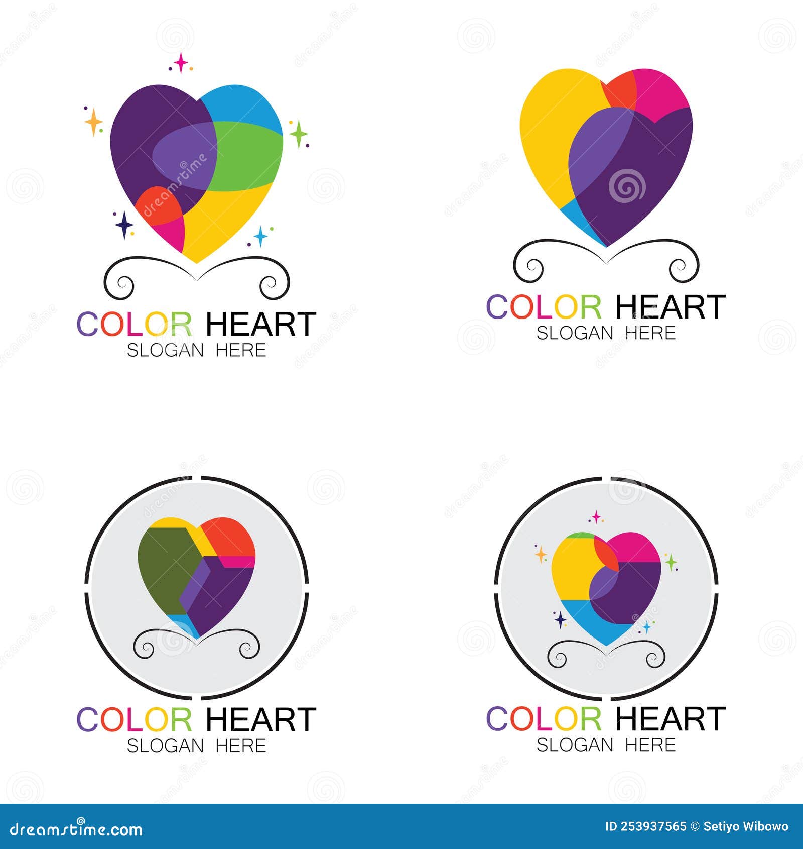 COLOR HEART VECTOR ICON ILLUSTRATION Stock Vector - Illustration of ...