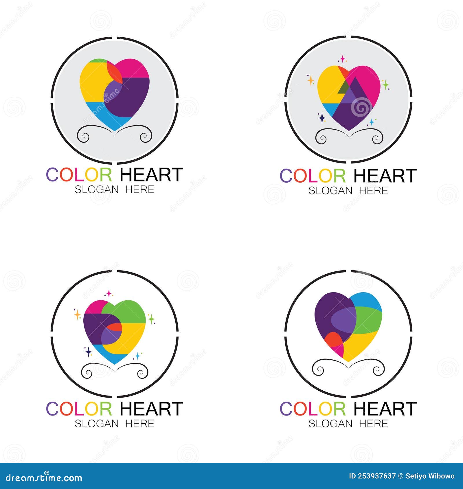 COLOR HEART VECTOR ICON ILLUSTRATION Stock Vector - Illustration of ...